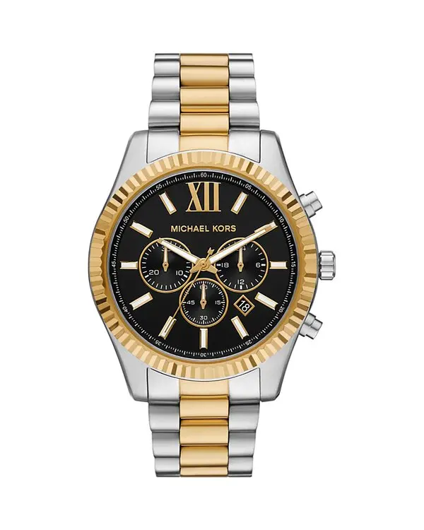 Michael Kors Chronograph Two-tone Stainless Steel Watch - Black/two Tone