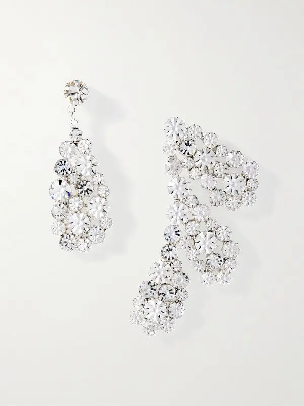 Magda Butrym Tone Crystal Mismatched Earrings - Silver