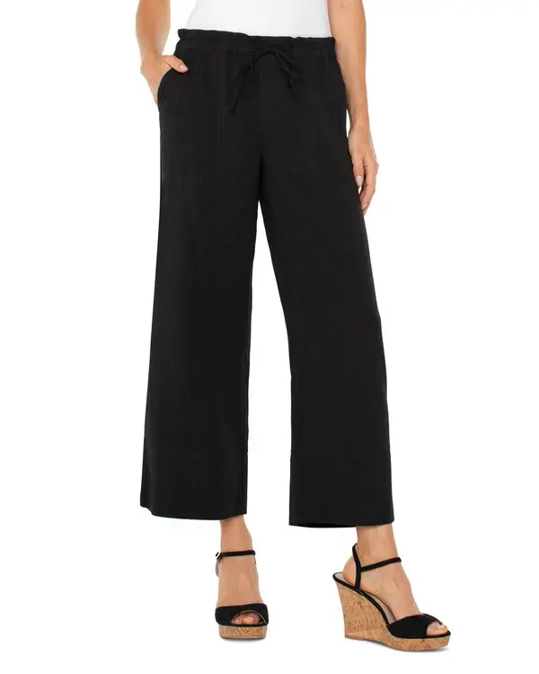 LIVERPOOL Tie Waist Ankle Pants - Black