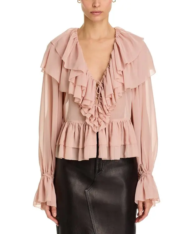 Ronny Kobo Soraya Ruffled Blouse
