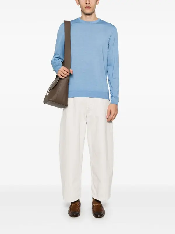 DRUMOHR Merino Wool Crew-neck Sweater - Blue