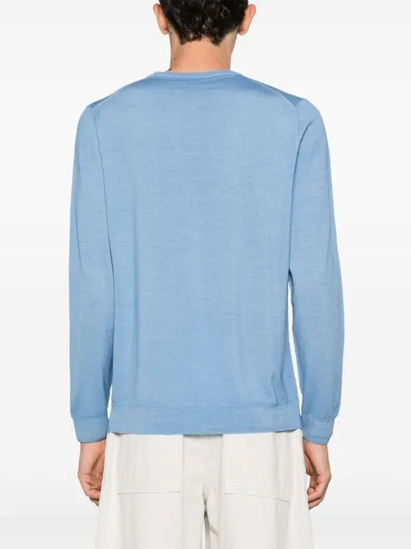 DRUMOHR Merino Wool Crew-neck Sweater - Blue