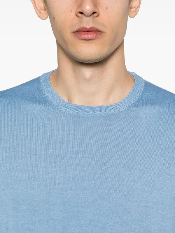 DRUMOHR Merino Wool Crew-neck Sweater - Blue