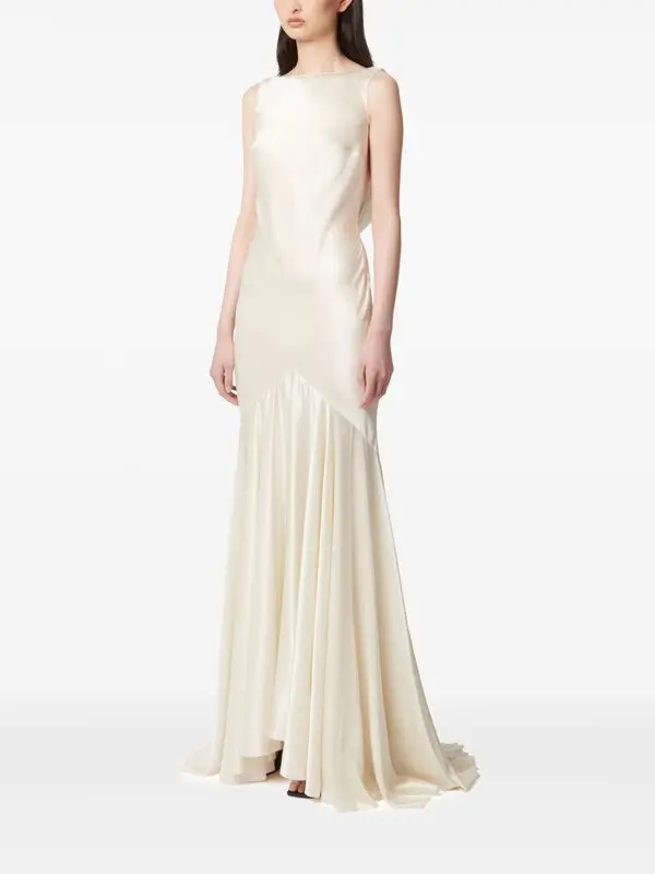 light yellow maxi dress formal Moonlit Magic Asymmetric Neckline Maxi Dress Light Yellow