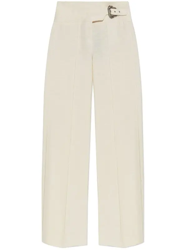 Versace Baroque Buckle Trousers - White