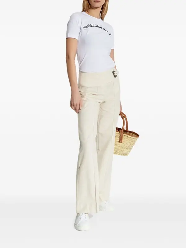 Versace Baroque Buckle Trousers - White