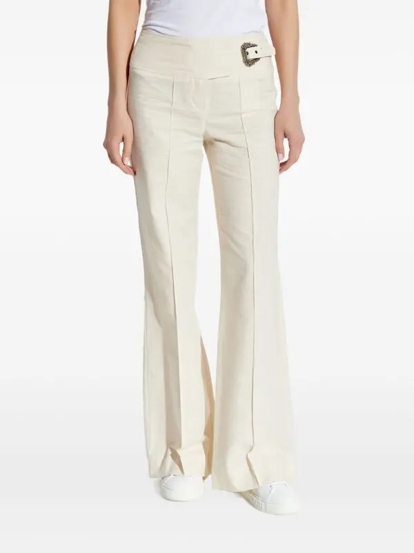 Versace Baroque Buckle Trousers - White