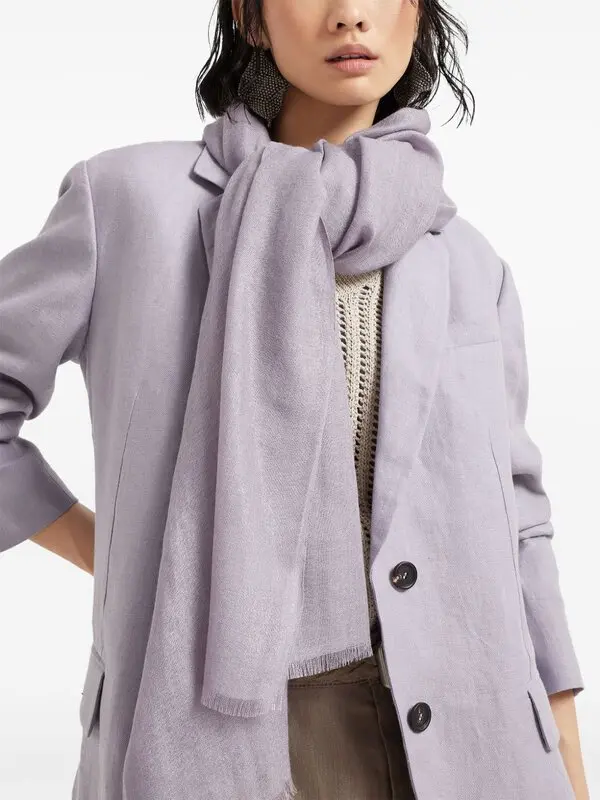 Brunello Cucinelli Translucent Fringe-edge Scarf