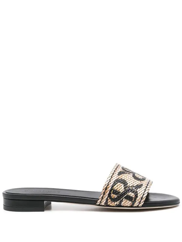 Ermanno Scervino Logo-jacquard Sandals - Neutrals