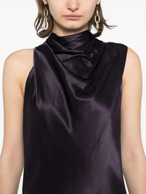 Michelle Mason Ruffle Bias Gown - Purple