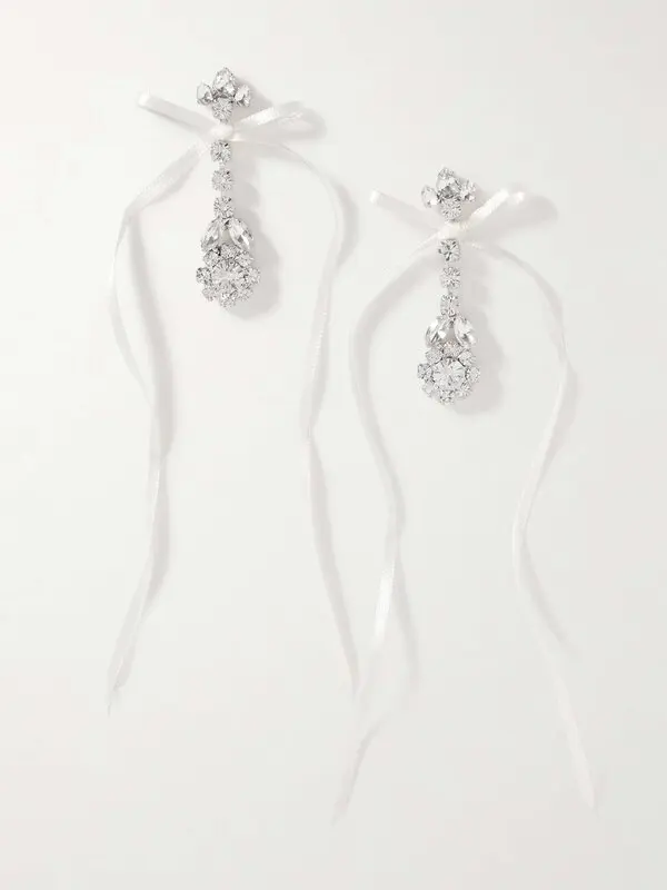 Simone Rocha Victorian Bow Crystal Earrings