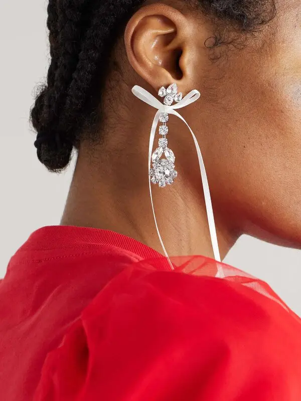 Simone Rocha Victorian Bow Crystal Earrings