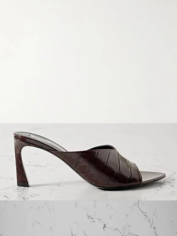 Victoria Beckham Croc-effect Leather Sandals