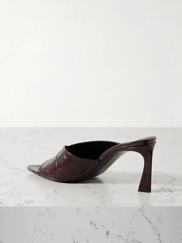 Victoria Beckham Croc-effect Leather Sandals