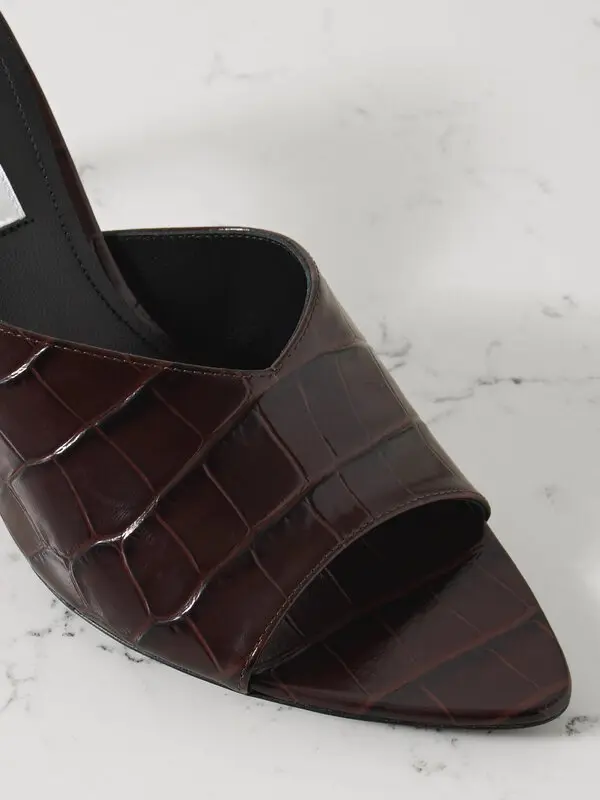 Victoria Beckham Croc-effect Leather Sandals