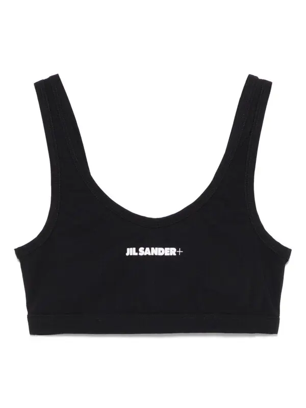 JIL SANDER Logo Bikini Top - Black