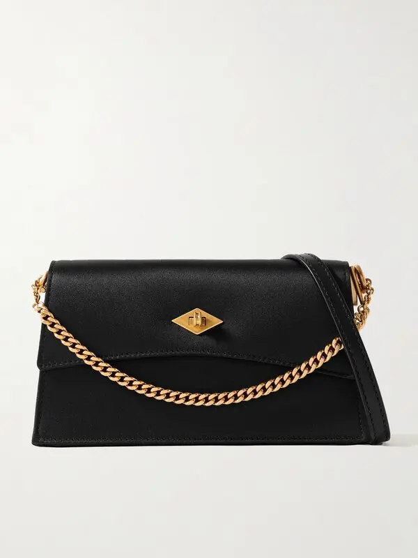 METIER Roma Silk-satin Shoulder Bag - Black