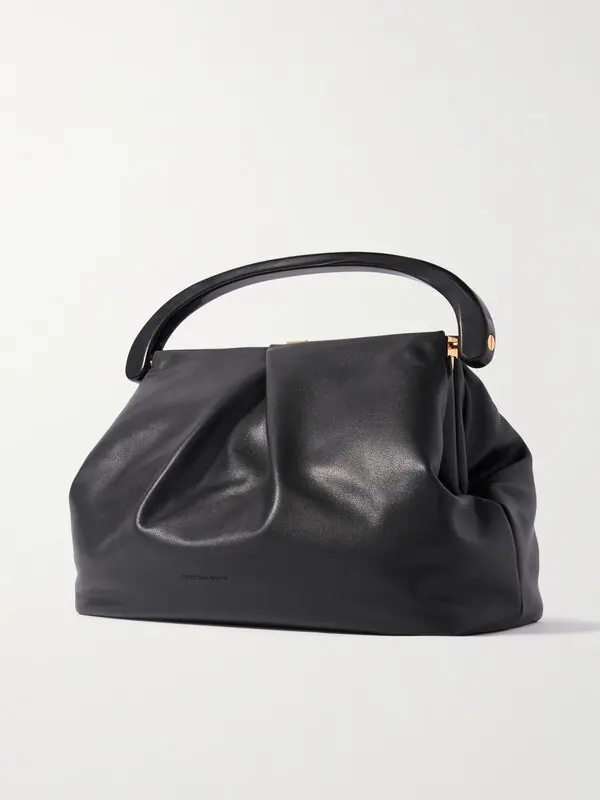 Dries Van Noten Pleated Leather Tote