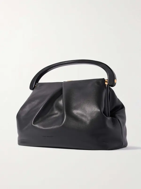 Dries Van Noten Pleated Leather Tote
