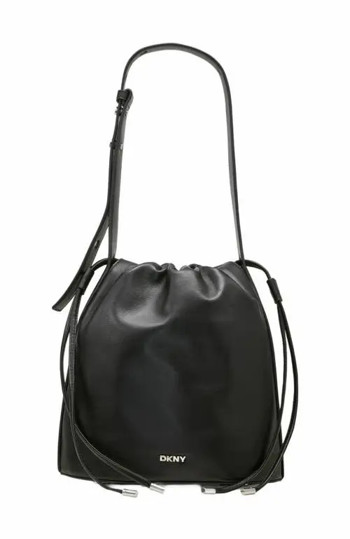 Dkny Channing Drawstring Bag - Black/silver