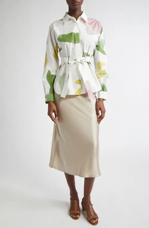 Max Mara Carnet Silk Satin Midi Skirt