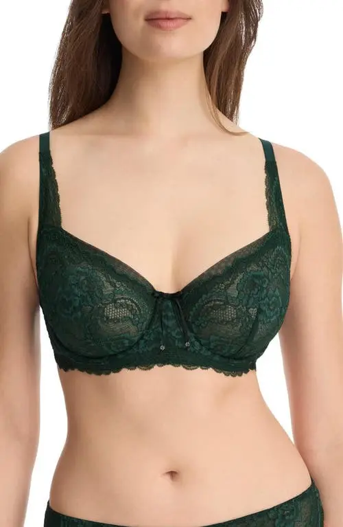 SKARLETT BLUE Minx Lace Balconette Bra - Spruce