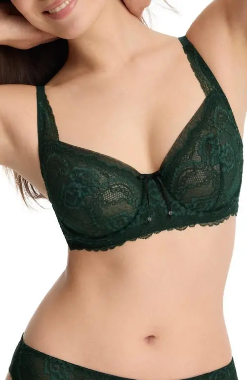 SKARLETT BLUE Minx Lace Balconette Bra - Spruce