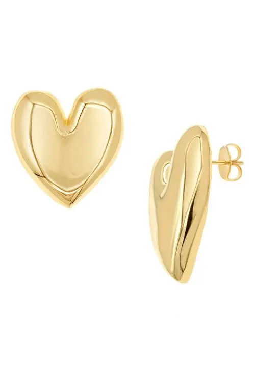SHYMI Oversize Puffy Heart Statement Earrings