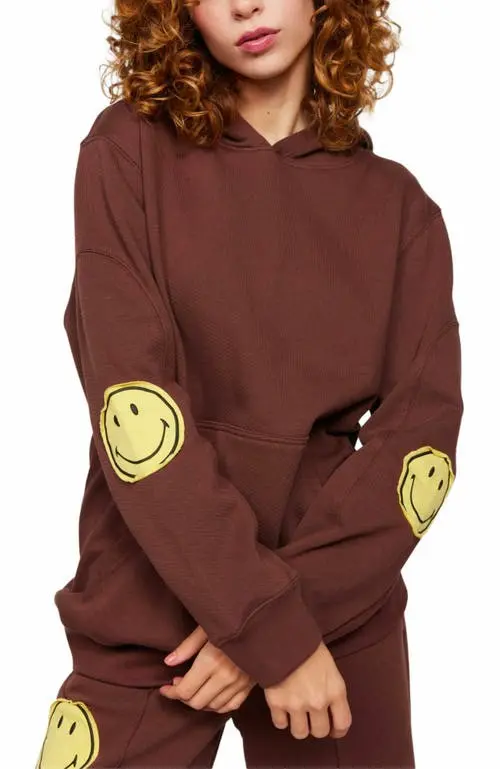 SAMII RYAN Smiley Oversized Hoodie - Brown