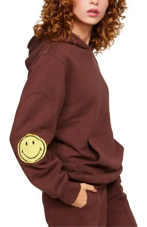 SAMII RYAN Smiley Oversized Hoodie - Brown