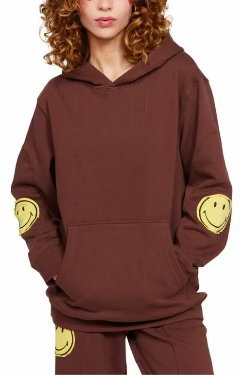 SAMII RYAN Smiley Oversized Hoodie - Brown