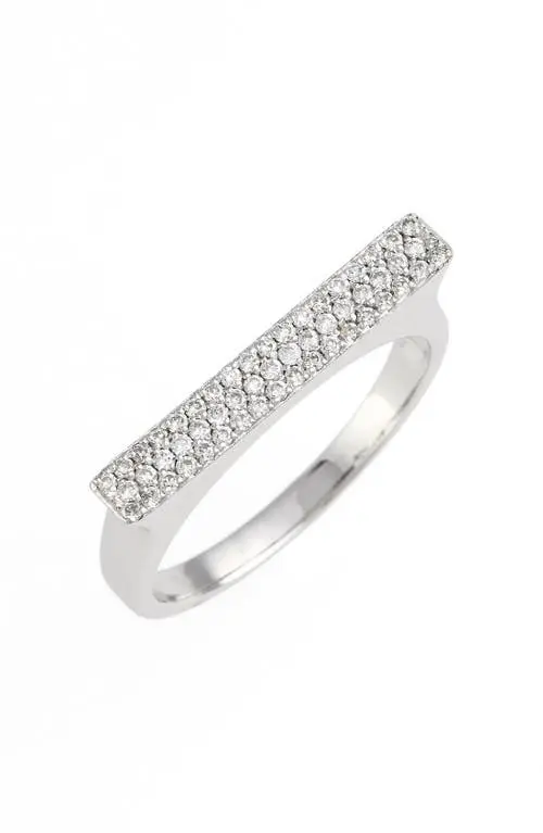 Bony Levy 18k Gold Diamond Bar Ring - White Gold