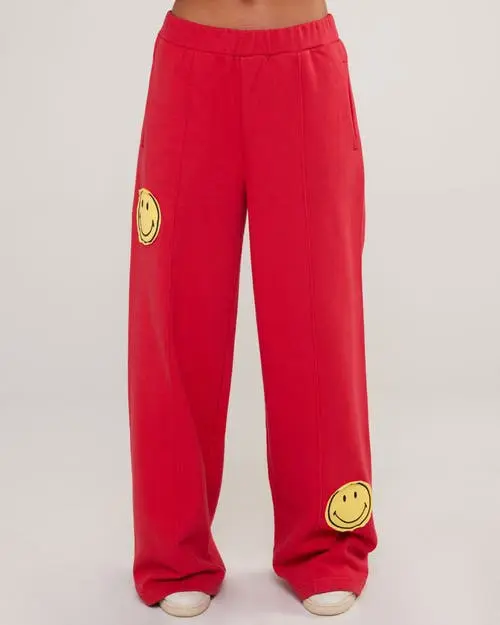 SAMII RYAN Smiley Straight Leg Pants - Red