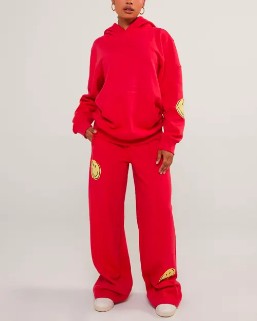 SAMII RYAN Smiley Straight Leg Pants - Red