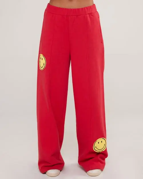 SAMII RYAN Smiley Straight Leg Pants - Red