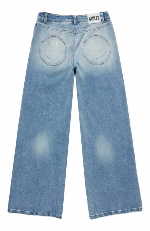 SAMII RYAN Smiley Face Wide Leg Jeans