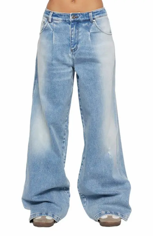 SAMII RYAN Smiley Face Wide Leg Jeans