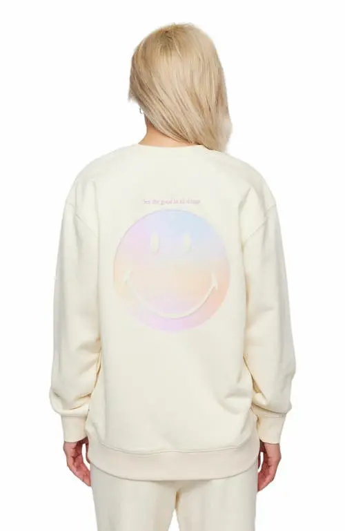 SAMII RYAN Smiley Radiate Happiness Crewneck - Cream