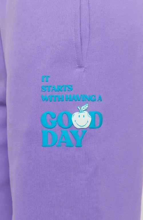 SAMII RYAN Sami Ryan X Smiley® "good Day" Chenille Patch Sweatpants
