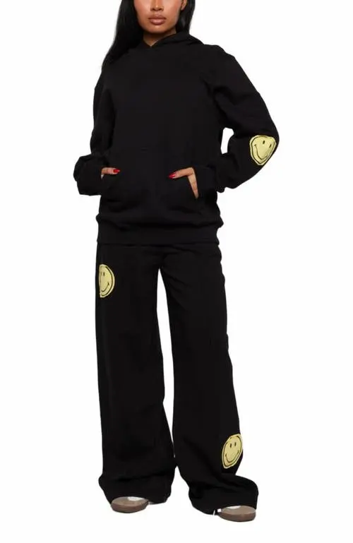 SAMII RYAN Smiley Oversized Hoodie - Black