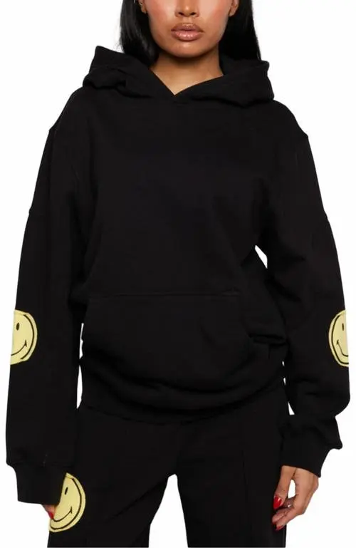 SAMII RYAN Smiley Oversized Hoodie - Black