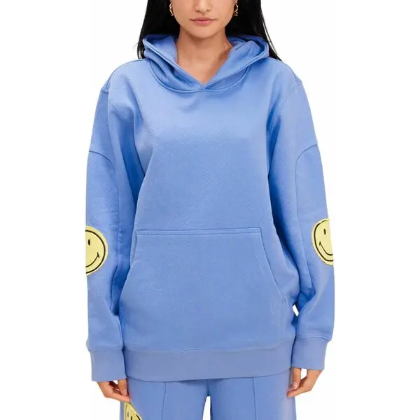 SAMII RYAN Smiley Oversized Hoodie - Blue