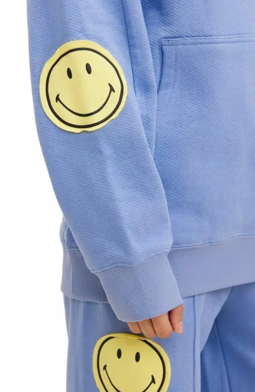 SAMII RYAN Smiley Oversized Hoodie - Blue