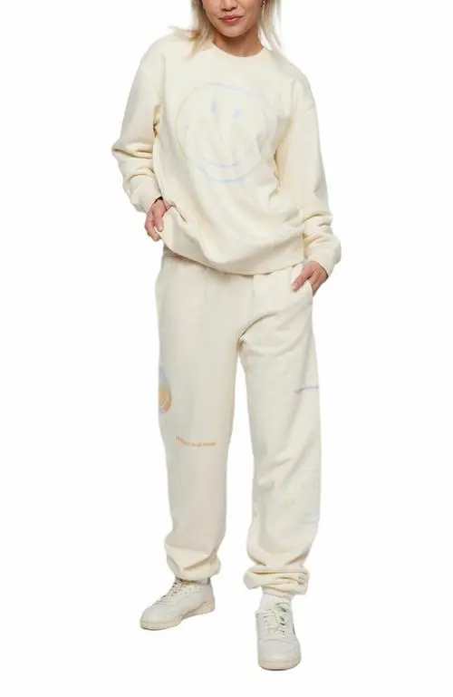 SAMII RYAN Smiley Radiate Happiness Sweatpants - Cream