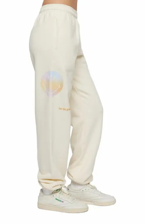 SAMII RYAN Smiley Radiate Happiness Sweatpants - Cream