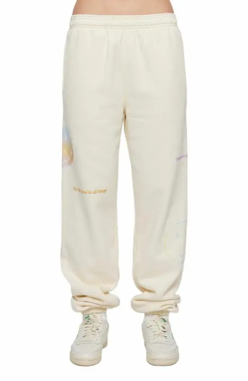 SAMII RYAN Smiley Radiate Happiness Sweatpants - Cream