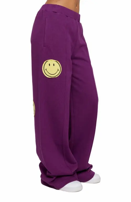 SAMII RYAN Smiley Straight Leg Pants - Purple