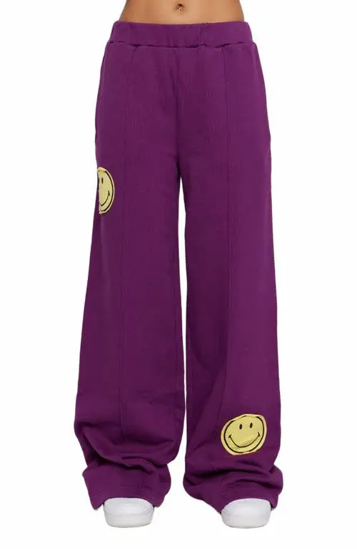 SAMII RYAN Smiley Straight Leg Pants - Purple