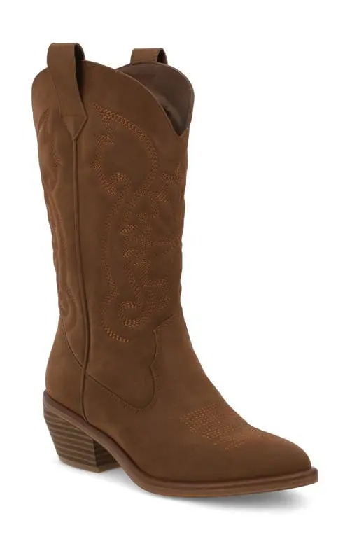 Mia Kelsha Metallic Western Boots - Chocolate