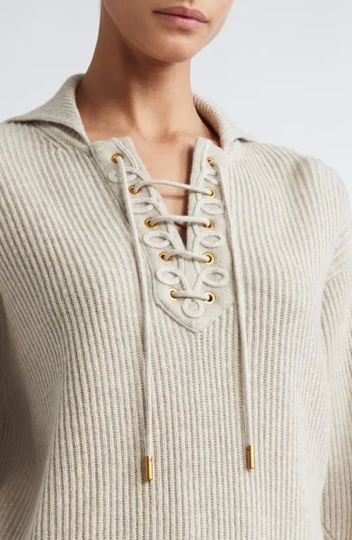 Max Mara Eccelso Lace-up Wool & Cashmere Sweater